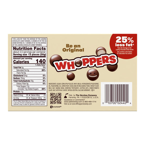Whoppers Malted Milk Balls - 5-oz. Theater Box - All City Candy