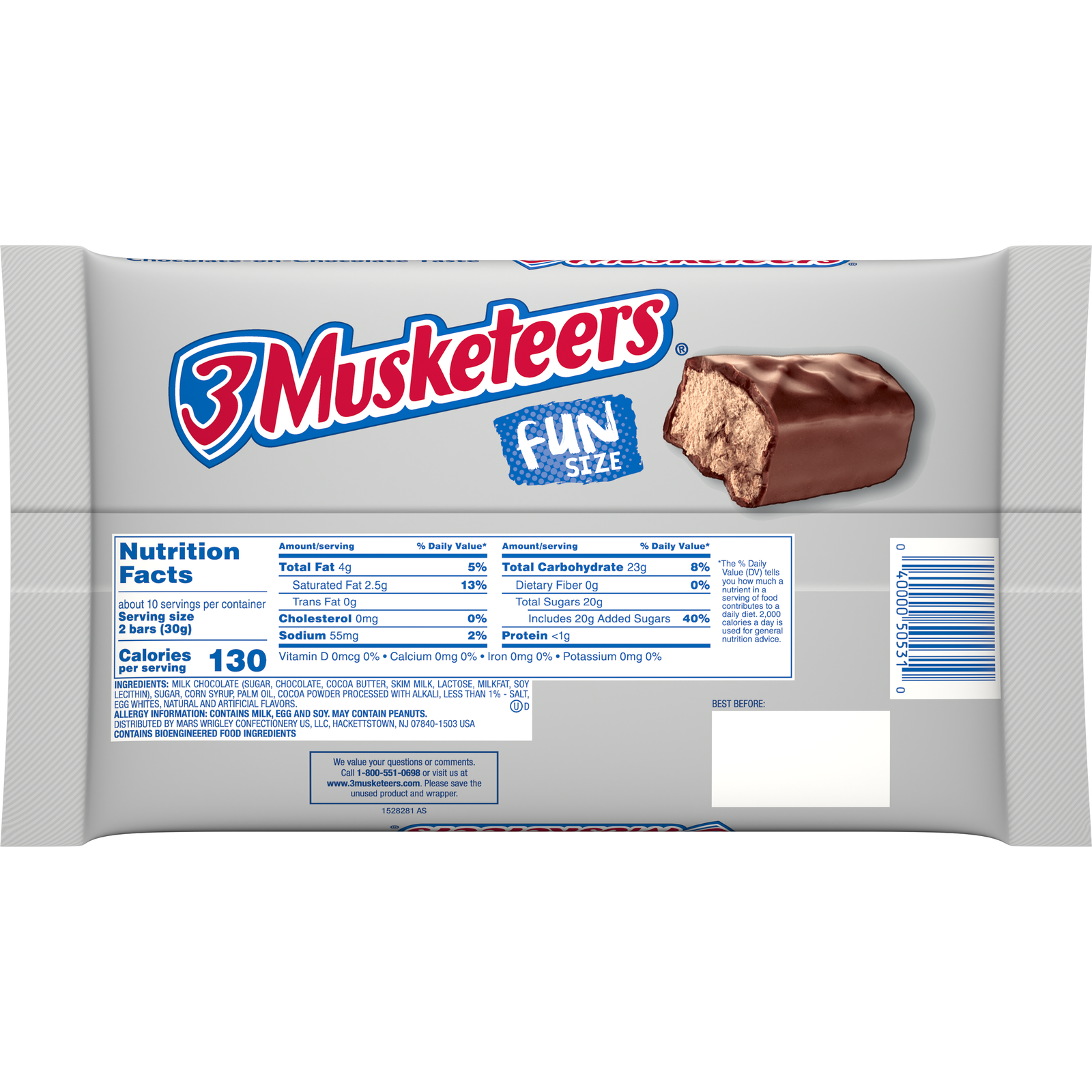 3 Musketeers Fun Size Candy Bars - 10.48-oz. Bag - All City Candy