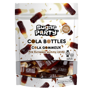 Sugar Party Clear Cola Bottles Gummy Candy 6 oz. Bag - All City Candy