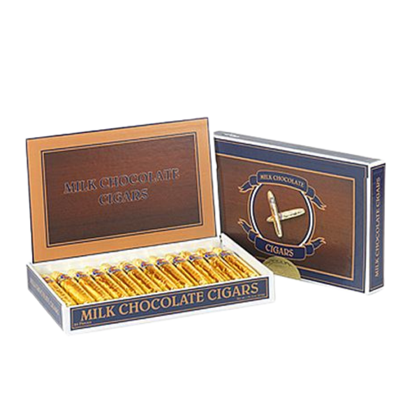 Gold Foiled Solid Milk Chocolate Cigars - Box of 24 - All City Candy
