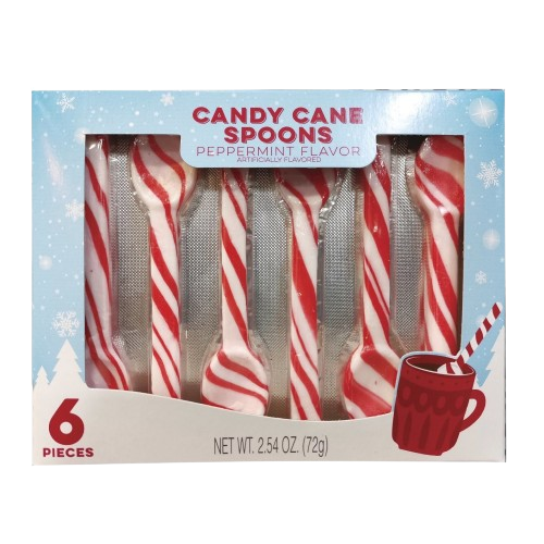 Peppermint Candy Spoons 6 piece Box 2.54 oz. - All City Candy