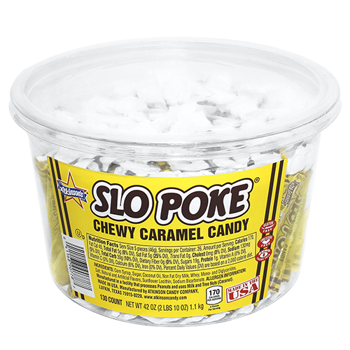 Slo Poke Caramel Fun Size 130 Count Tub 42 oz. - All City Candy