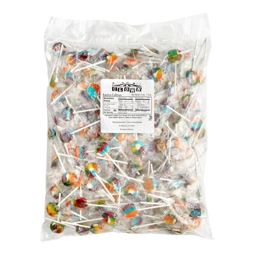 Clown Rainbow Lollipops 4 lb. Bag - All City Candy