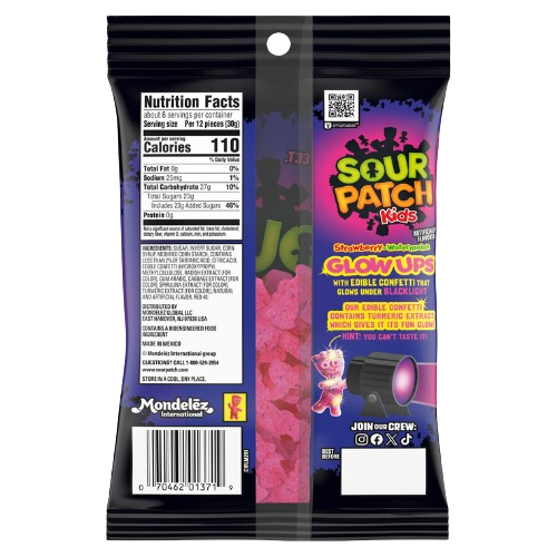 Sour Patch Kids Glow Ups 6.7 oz – Edible Confetti, Glow in Blacklight ...