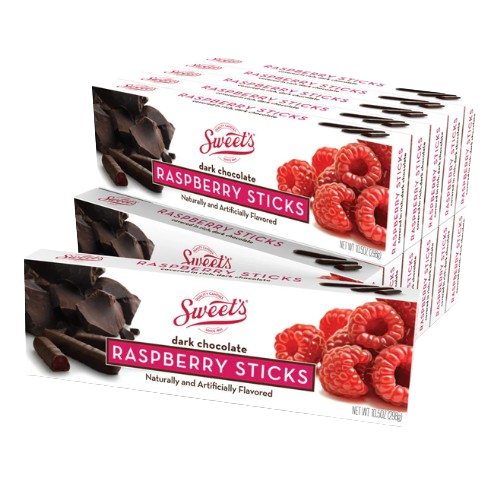 Sweet's Dark Chocolate Raspberry Sticks 10.5 oz. Box - All City Candy