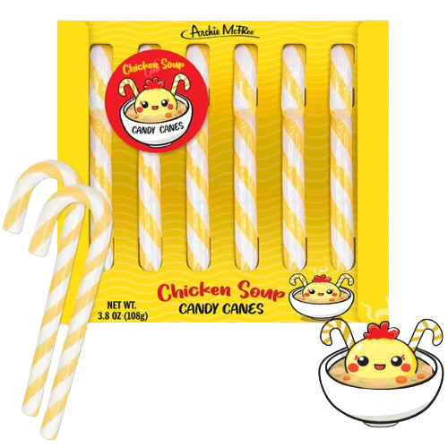 Chicken Soup Flavor Candy Canes (6-Pc) | Hilarious Christmas Novelty ...
