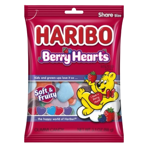 Haribo Berry Hearts Gummy Candy with Marshmallow - All City Candy
