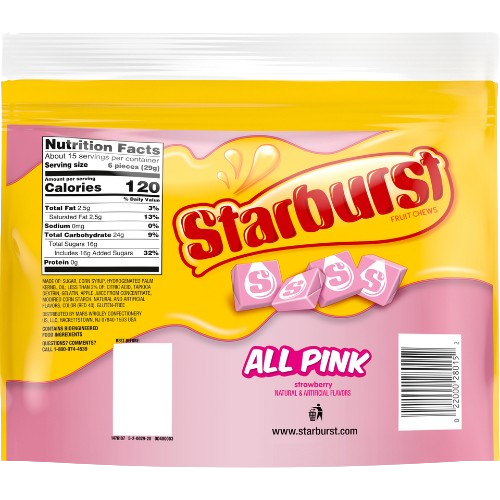 Starburst All Pink Strawberry Fruit Chews Bag - All City Candy