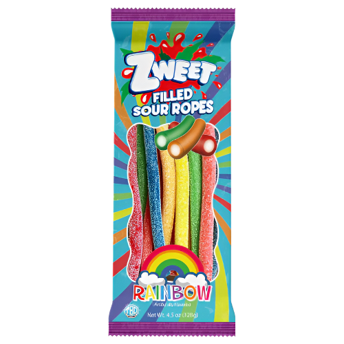 Zweet Filled Sour Ropes – 4.5oz Tray of Tangy, Chewy Licorice Fun - All ...