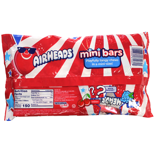 Airheads Mini Bars Assorted Red White Blue 12 oz. Bag - All City Candy