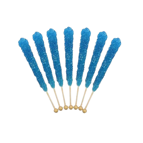 Blue Raspberry Flavored Rock Candy Crystal Sticks - Tub of 36 - All ...