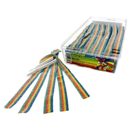 Sour Power Quattro Multi-Flavored Candy Belts - Tub of 150 - All City Candy