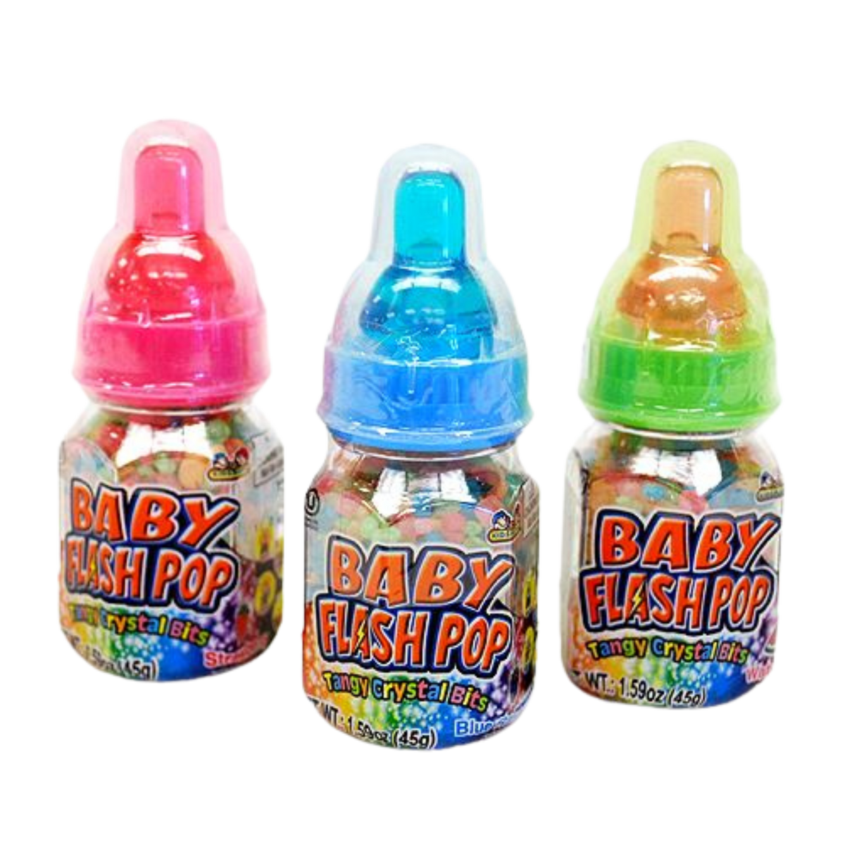 Baby Flash Pop Tangy Crystal Bits - 1.59-oz. Bottle - All City Candy