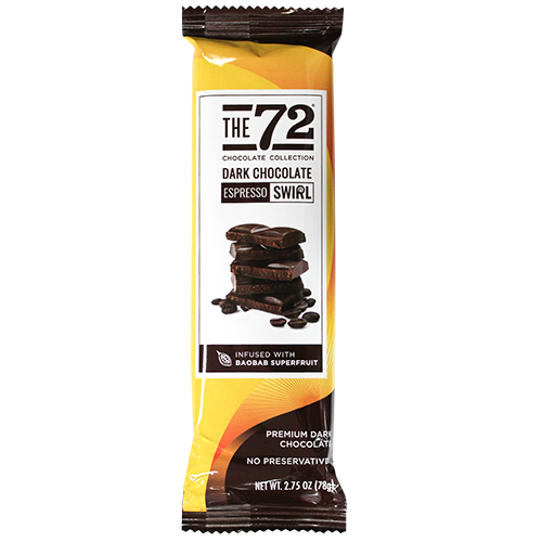 72 Chocolate Dark Chocolate Espresso Swirl 2.75 oz Bar - All City Candy