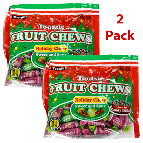 Tootsie Roll Fruit Chews Sweet and Sour Holiday Cheer 12 oz. Bag - All ...