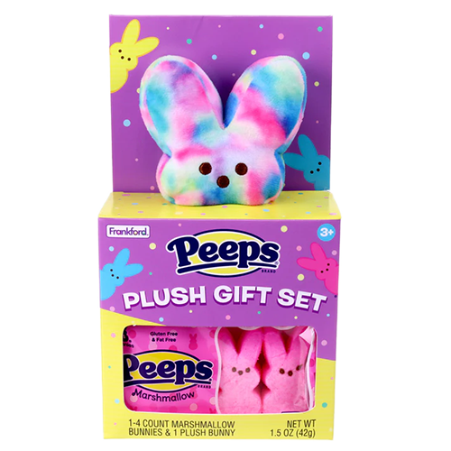 Peeps Plush Tie Dye Bunny House Pink or Blue Candy Gift Set 1.5 oz ...