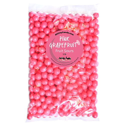 Pink Grapefruit Fruit Sours Candy Bulk Bags - All City Candy