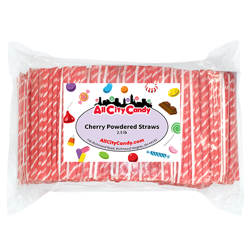 Powdered Candy Straws Cherry Bulk Bag - All City Candy