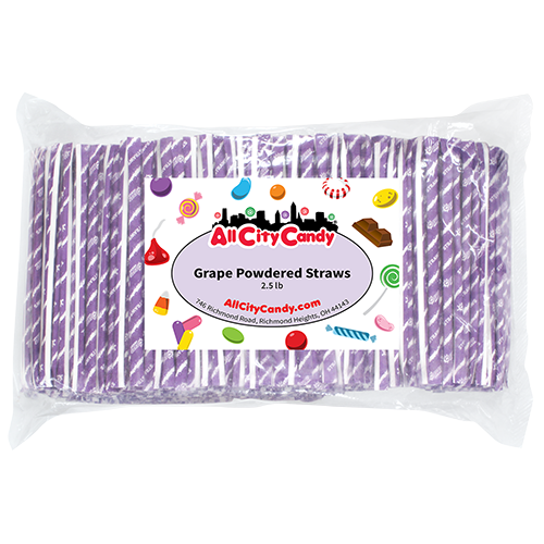 Powdered Candy Straws Grape Bulk Bag - All City Candy
