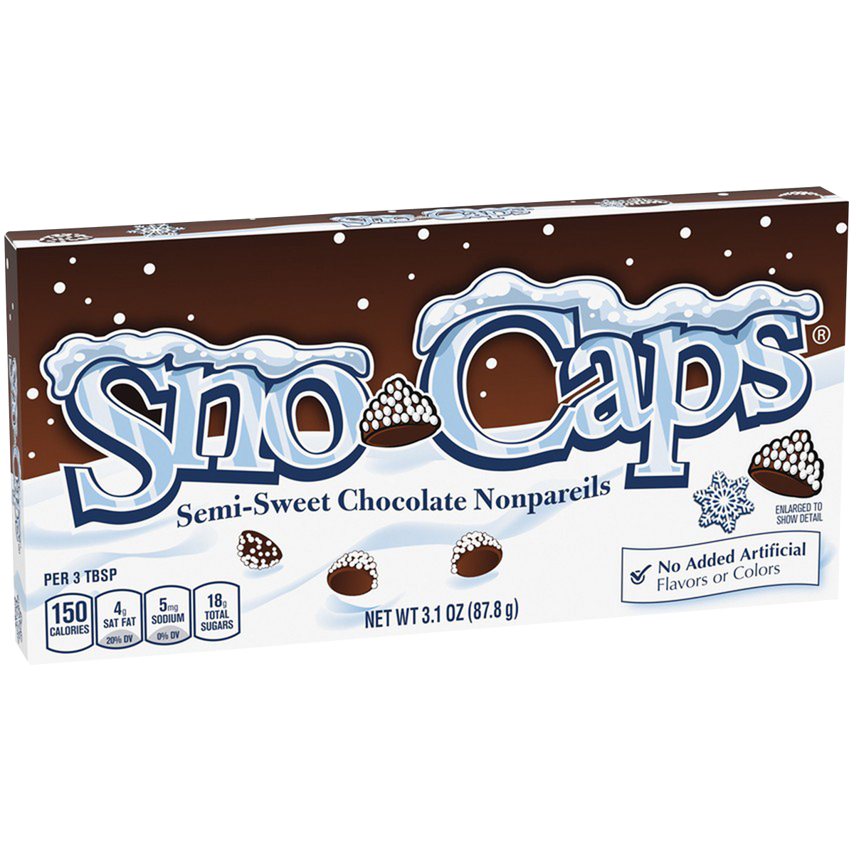 Sno-Caps Chocolate Nonpareils - 3.1-oz. Theater Box - All City Candy