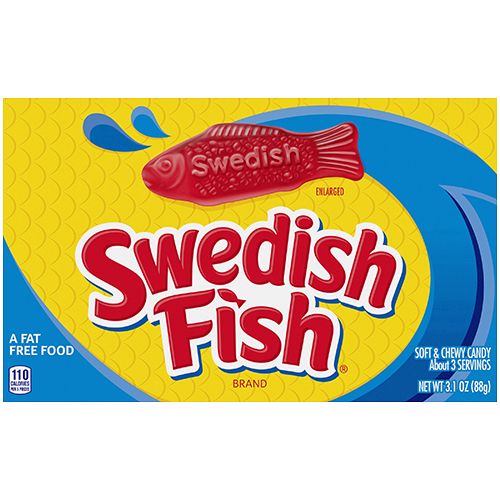 Swedish Fish Soft & Chewy Candy - 3.1-oz. Theater Box - All City Candy