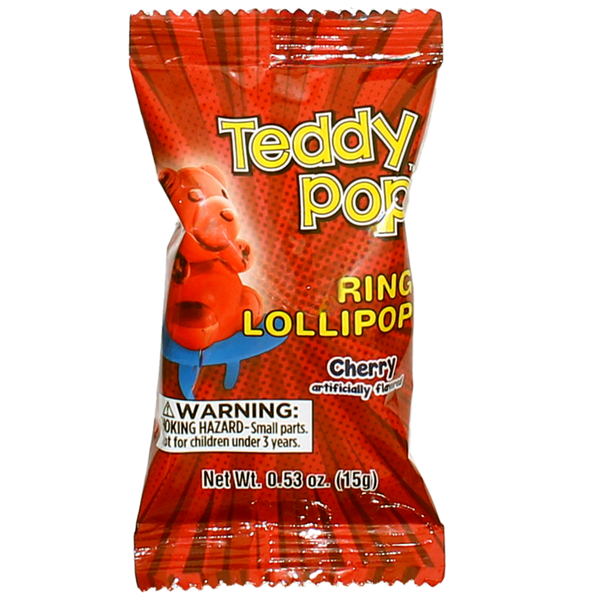 Teddy Pop Assorted Ring Lollipops – Fruity Wearable Candy Fun - All ...
