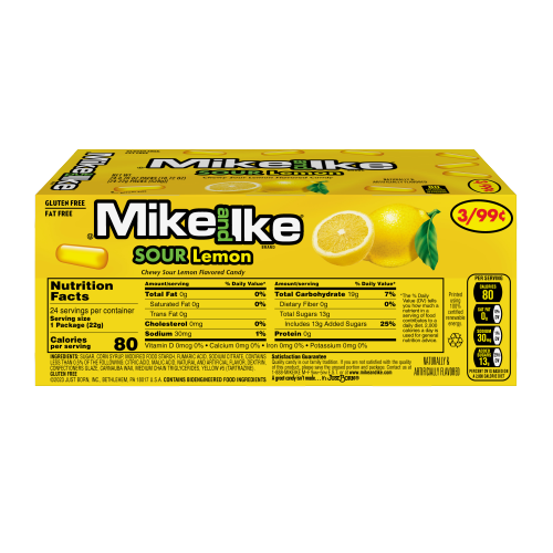 Mike and Ike Sour Lemon 0.78 oz. Box - All City Candy