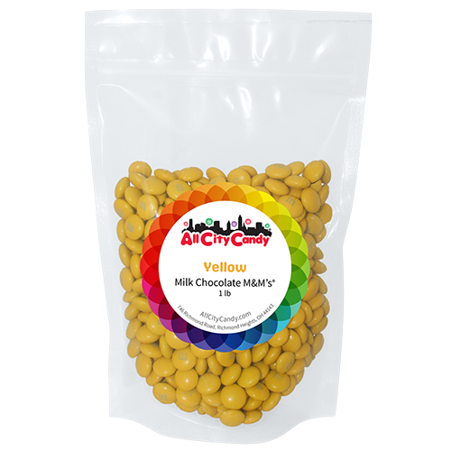M&M Milk Chocolate Yellow 1 lb. Bulk Bag - All City Candy