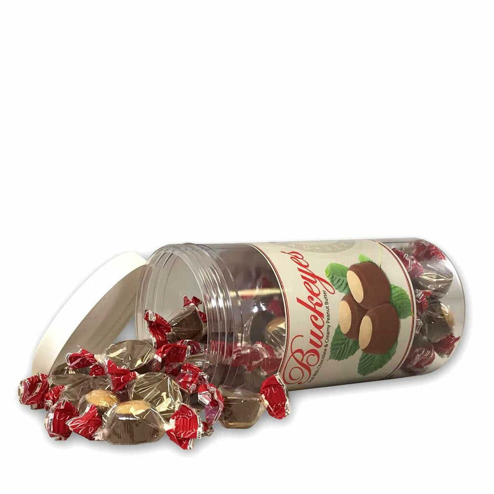 Waggoner Milk Chocolate Buckeyes Clear 13 oz. Container - All City Candy