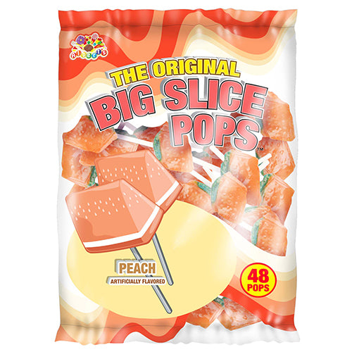 Big Slice Pops Peach Lollipops - Bag of 48 - All City Candy