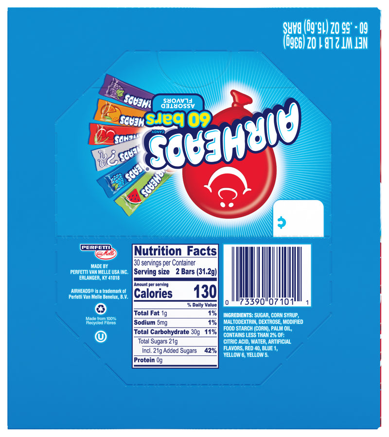 Airheads Assorted 60 Bar Gravity Feed 33 oz. Box - All City Candy