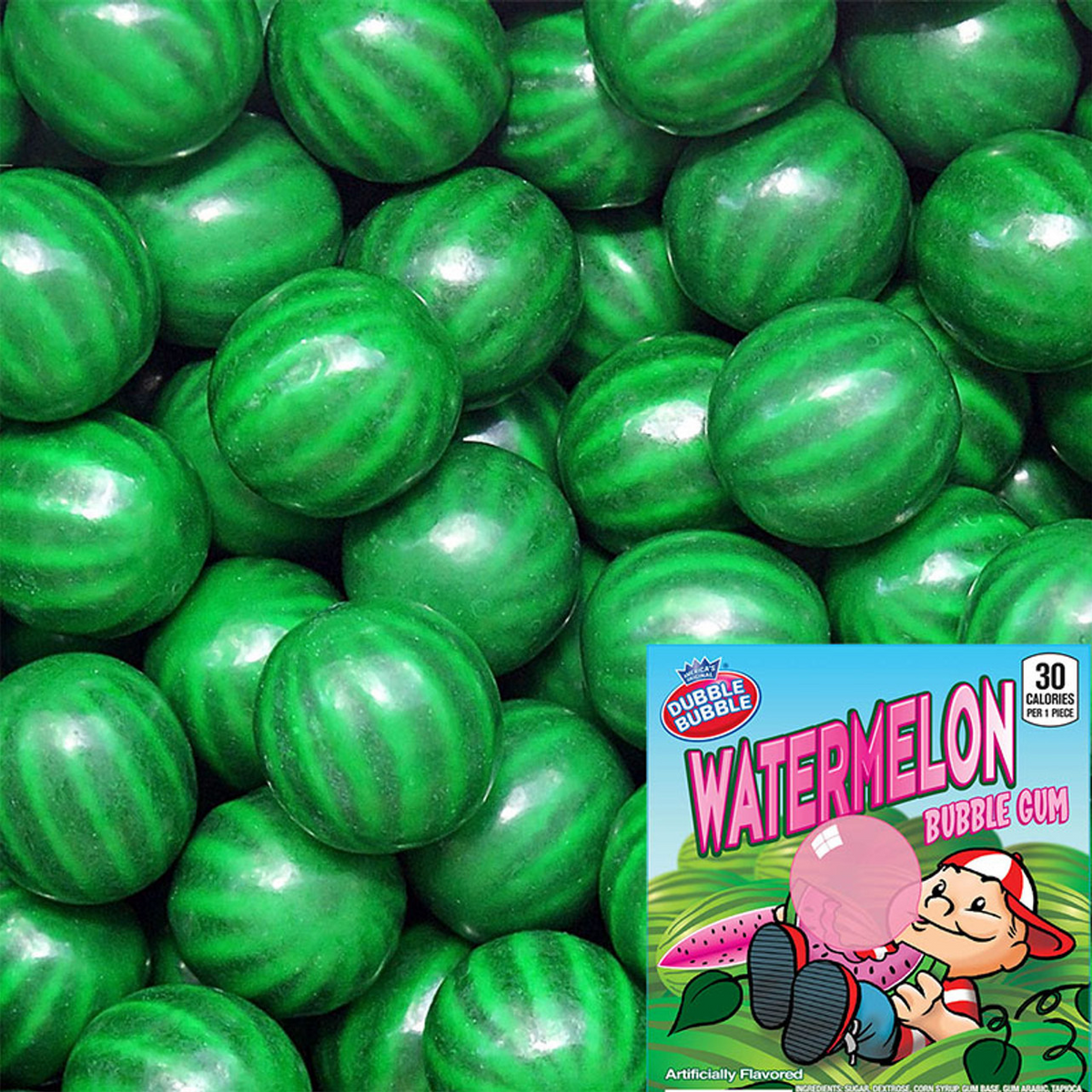 Dubble Bubble Watermelon Gumballs 3 lb. Bulk Bag - All City Candy