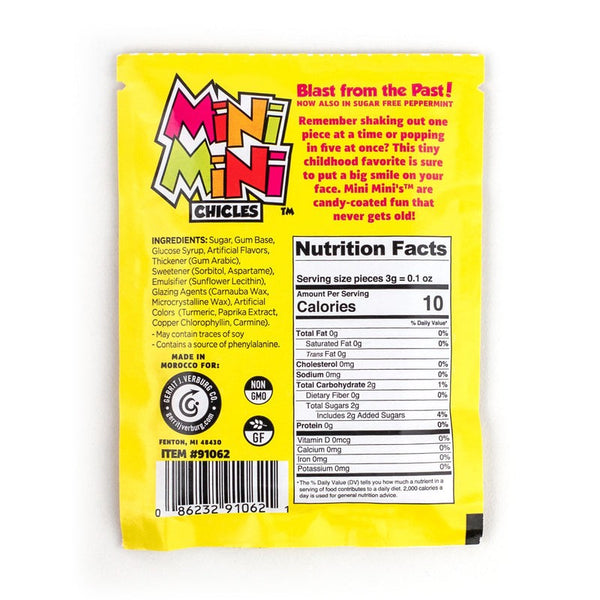 Mini Mini Chicles Fruit Gum 0.79 oz. Bag - All City Candy