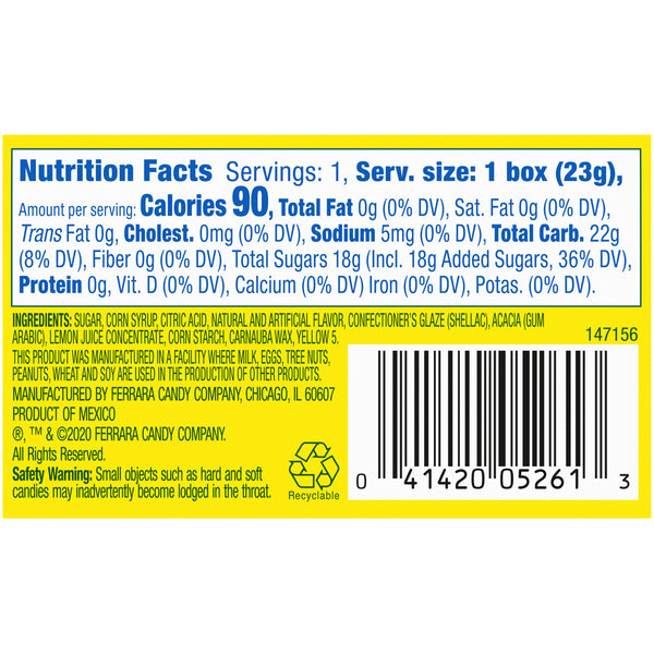 Lemonhead Lemon Candy .8-oz. Box - All City Candy