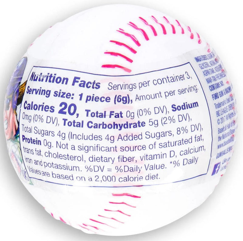 Big League Chew Bubble Gumballs Filled Baseballs .53 oz. - All City Candy