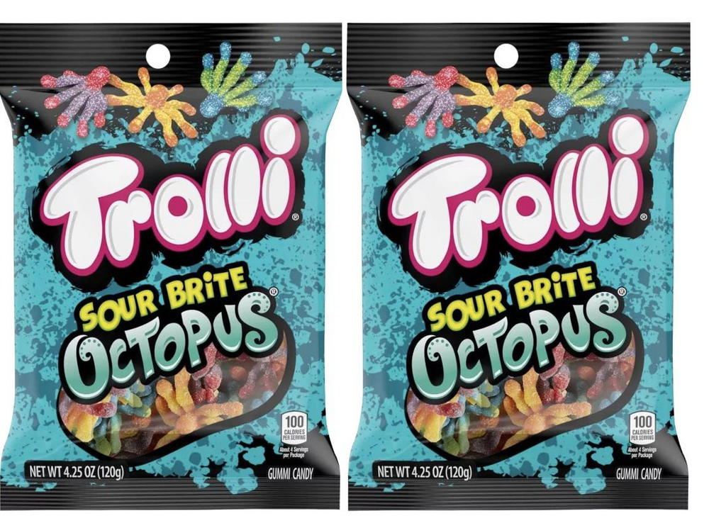 Trolli Sour Brite Octopus Gummi Candy - 4.25-oz. Bag - All City Candy