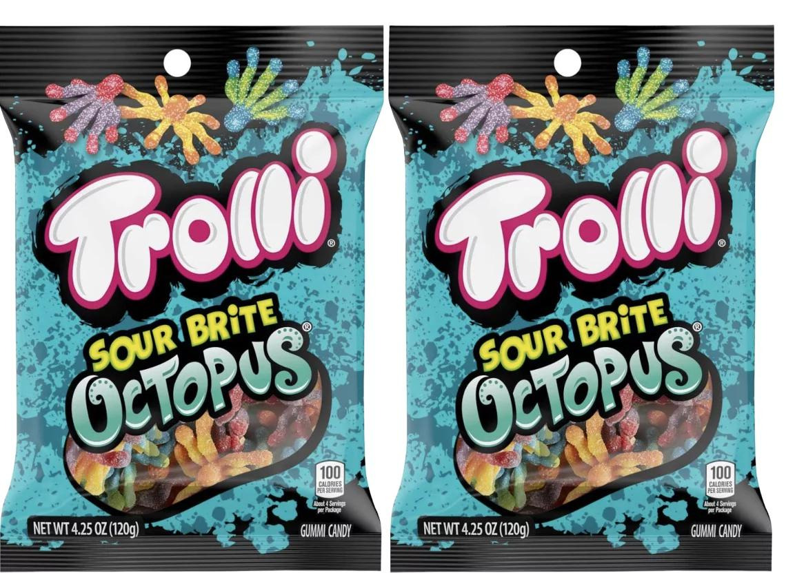 Trolli Sour Brite Octopus Gummi Candy - 4.25-oz. Bag - All City Candy