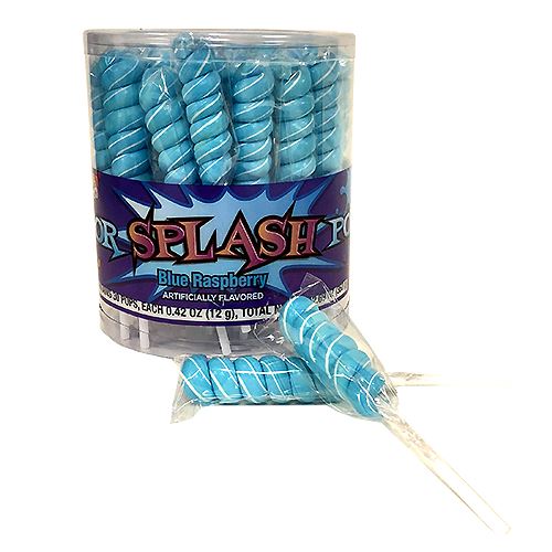 Baby Blue & White Color Splash Blue Raspberry Swirl Lollipops - Tub of ...