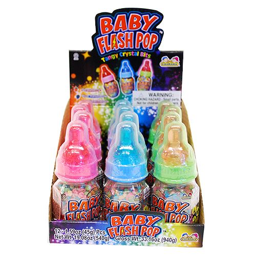 Baby Flash Pop Tangy Crystal Bits - 1.59-oz. Bottle - All City Candy