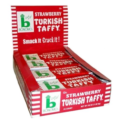 Bonomo Strawberry Turkish Taffy Candy Bar 1.5 oz. - All City Candy