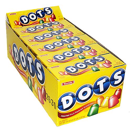 DOTS Assorted Fruit Flavored Gumdrops - 2.25-oz. Box - All City Candy