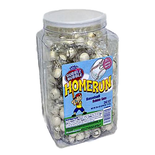 Dubble Bubble Home Run Baseball Bubble Gum - 240 Piece Tub - All City Candy