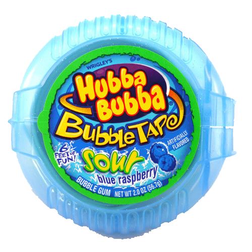 Hubba Bubba Sour Blue Raspberry Bubble Tape Bubble Gum - 6 Foot Roll ...