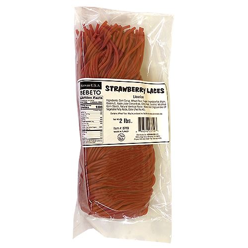 Kervan Strawberry Licorice Laces - 2 LB Bulk Bag - All City Candy