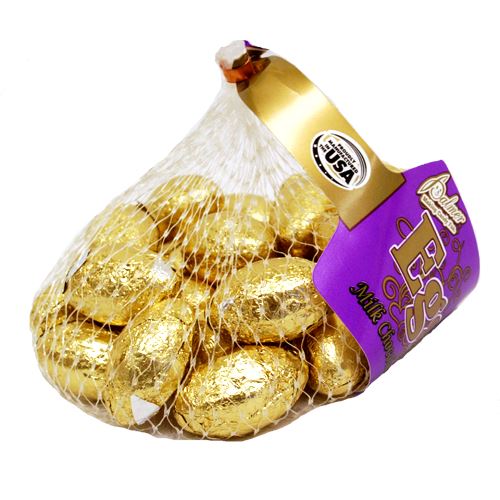 Palmer Gold Foiled Chocolate Eggs - 4-oz. Mesh Bag - All City Candy