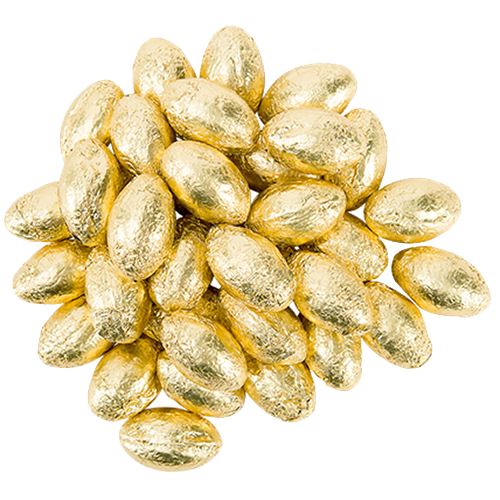 Gold Candy Tagged "Foil Wrapped Chocolates" - All City Candy