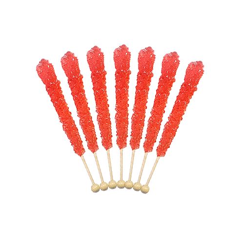 Red Strawberry Flavored Rock Candy Crystal Sticks - Tub of 36 - All ...