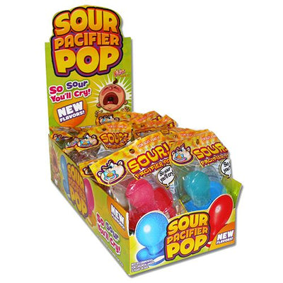 Sour Pacifier Pop .8 oz Strawberry, Watermelon or Blue Raspberry - All ...