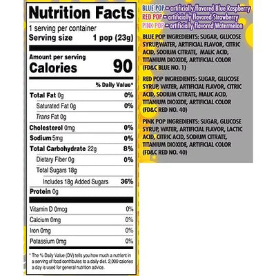 Sour Pacifier Pop .8 oz Strawberry, Watermelon or Blue Raspberry - All ...