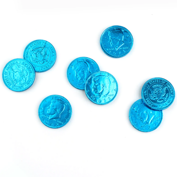 Fort Knox Caribbean Blue Milk Chocolate Coins - 1 LB Mesh Bag - All ...